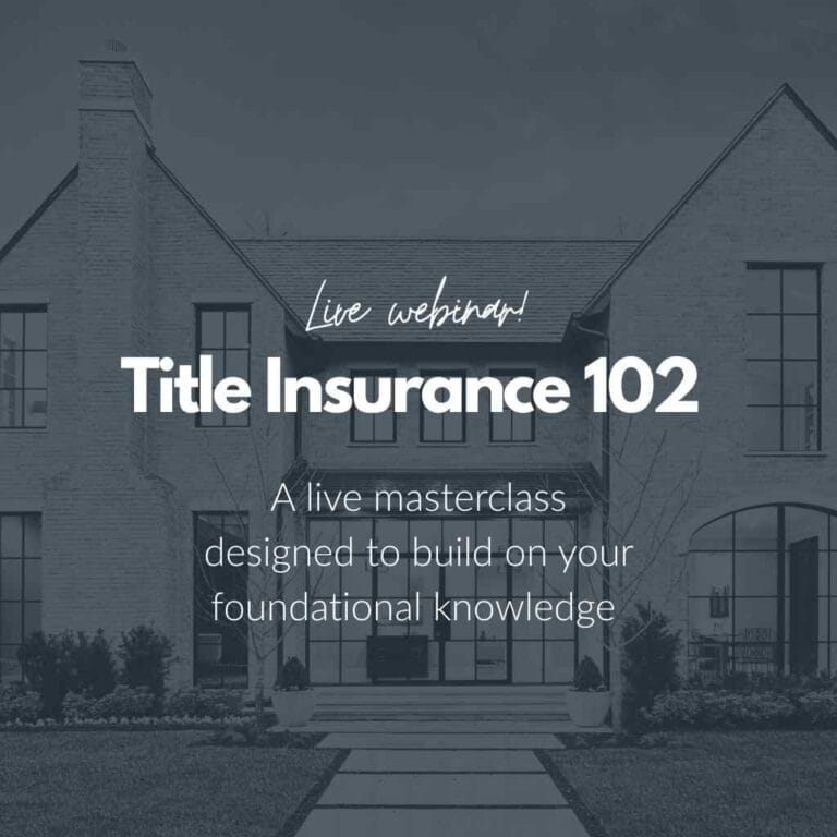 Title Insurance 102 Webinar - Chicago Title